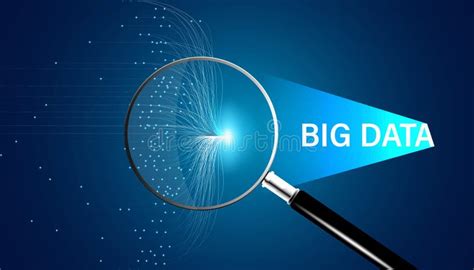 Abstract Magnifying Glass And Big Data Concept Idea Big Data Large Cloud Storage Of Company Or
