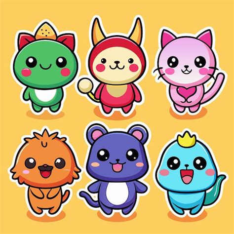 Premium Vector Cute Cartoon Stickers