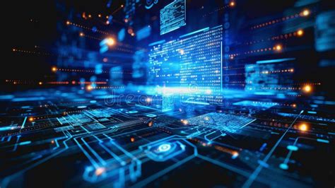 Modern Digital Landscape With Blue Circuits And Interconnected Networks Futuristic Cyber