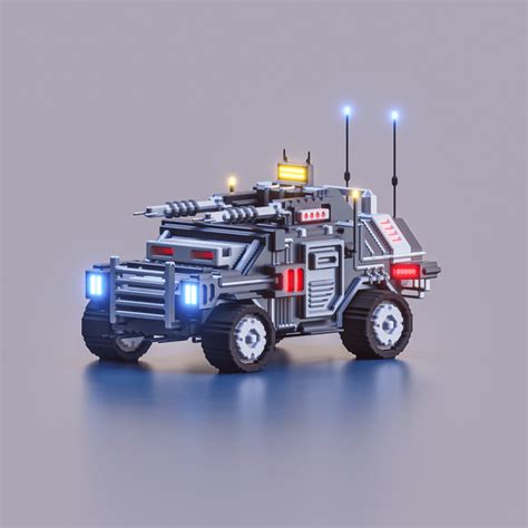 Combat Vehicle Rendered With Marching Cubes R Voxel