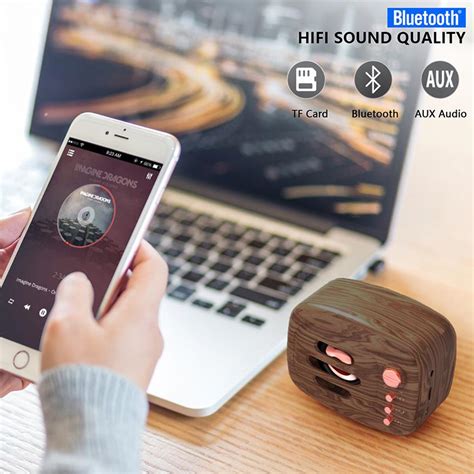 Wood Colored Wireless Bluetooth 5 0 Loud Speaker B Grandado