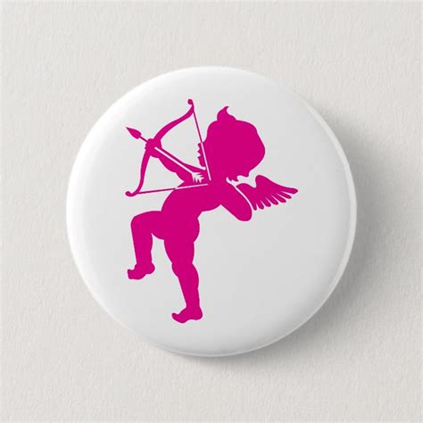Cupid Hot Pink Cupids Bow And Arrow Of Love Pinback Button
