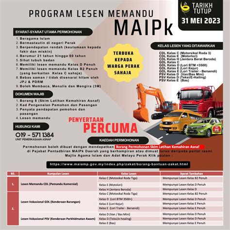 Program Lesen Memandu Maipk Bantuan Lesen Memandu Asnaf