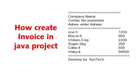 How To Creategenerate Invoice Billreceipt In Java