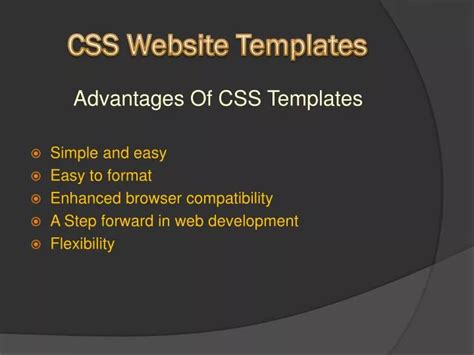 PPT Css Templates Css Website Templates PowerPoint Presentation Free Download ID