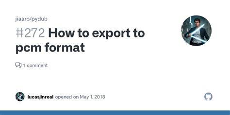 How To Export To Pcm Format Issue Jiaaro Pydub GitHub