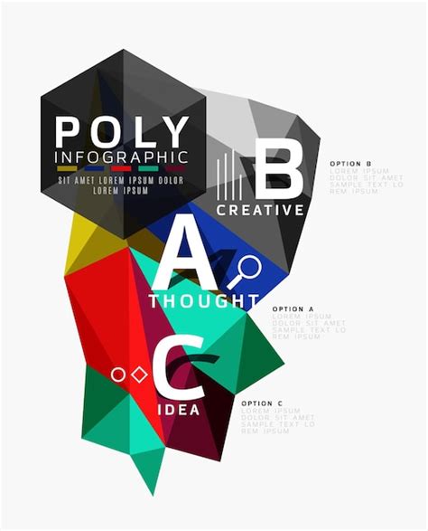 Premium Vector Vector Abstract Colorful Polygonal Infographics