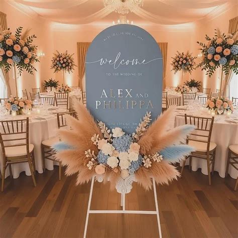 Wedding Welcome Sign Wedding Lux Blue Dome Acrylic A1