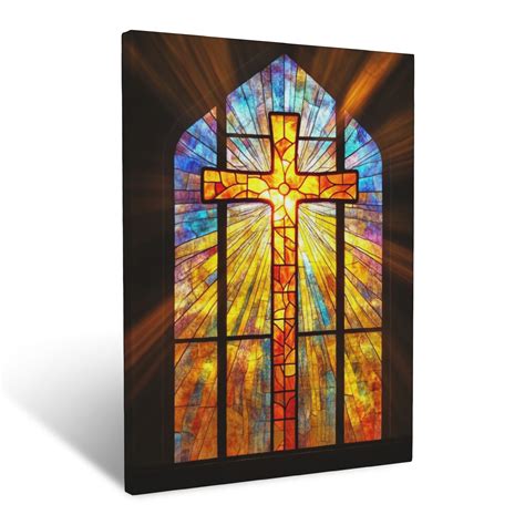 Cozynet Stained Glass Window Of A Church Detailed Cross And Radiant