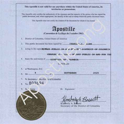 Sample Apostille From Washington Usa Get Express Apostille