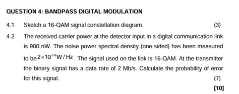 [solved] Question 4 Bandpass Digital Modulation 4 1 Sketch