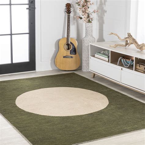 Wade Logan® Cirkel Minimalist Geometric Dot Machine Washable Green