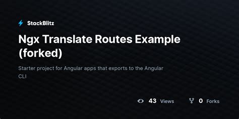 Ngx Translate Routes Example Forked Stackblitz