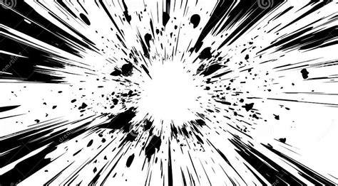 A Dynamic Explosion Effect Beautifully Rendered In A Captivating Manga