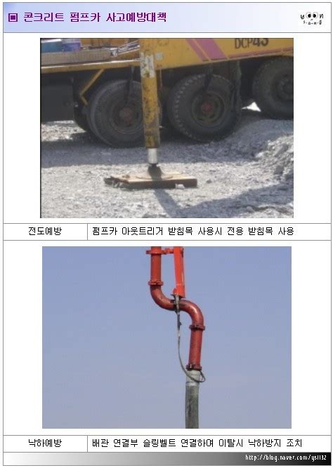 콘크리트 펌프카 작업시 전도 및 낙하사고 예방대책 네이버 블로그