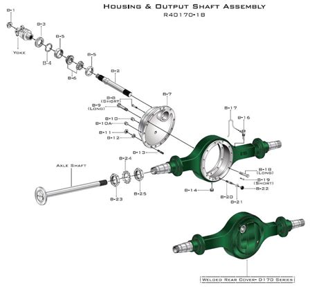 Axle Housing And Output Shaft Assembly R170 1b Gearcentre Canada
