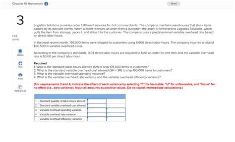 solved chapter 10 homework i saved logistics solutions