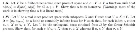 Solved 1x Let V ﻿be A Finite Dimensional Inner Product