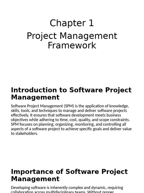 Chapter 1 Project Management Framework | PDF | Project Management | Risk Management