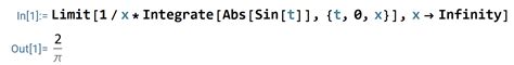 Calculus Prove That Lim Limits {x To Infty} Frac{1}{x} Int 0 X Sin T Mathrm{d}t Frac{2