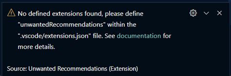 vs code extension unwanted recommendations