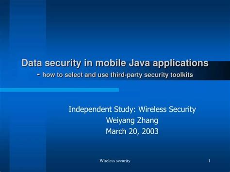 Ppt Data Security In Mobile Java Applications How To Select And Use