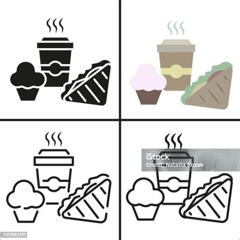 다양한 스타일의 패스트 푸드 아이콘 패스트 푸드 아이콘 벡터 패스트 푸드 템플릿입니다 감자 요리에 대한 스톡 벡터 아트 및 기타 이미지 감자 요리 건강에 좋지 않은