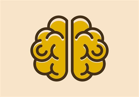 Yellow Human Brain Design In Mono Line Style 23211258 Vector Art At