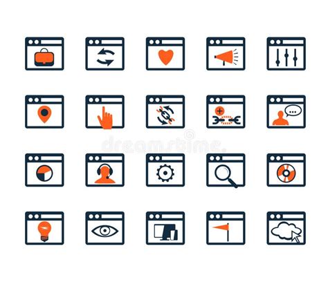 Set Of Seo And Development Icons Stock Vector Illustration Of