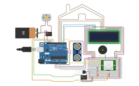Circuit Design Smart Building Monitoring System Tinkercad