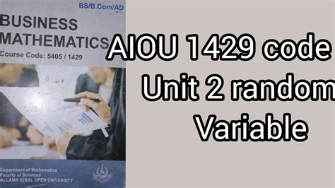 1429 unit 2 random variable q5 solved youtube