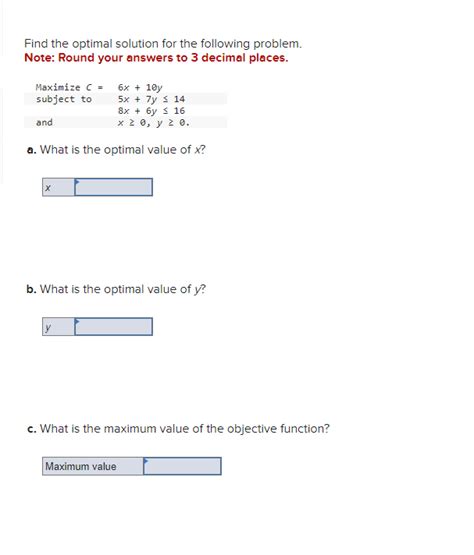 Find The Optimal Solution For The Following