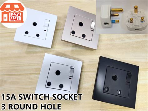 Safety Sirim Approved A Switch Socket Outlet Standart Round Hole Gang Power Plug Wall