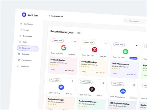 job search platform dashboard ui behance