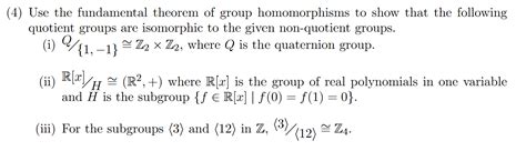 Solved 4 ﻿use The Fundamental Theorem Of Group