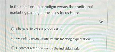Solved In The Relationship Paradigm Versus The Traditional