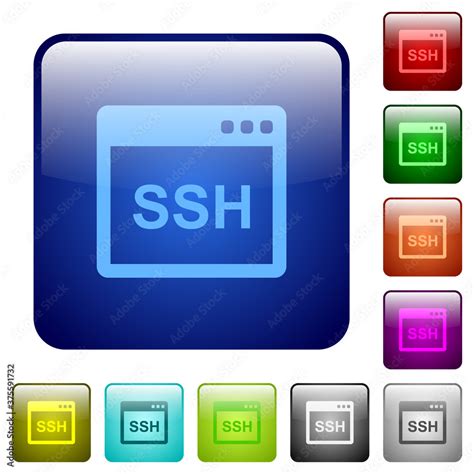 ssh client application color square buttons stock vector adobe stock