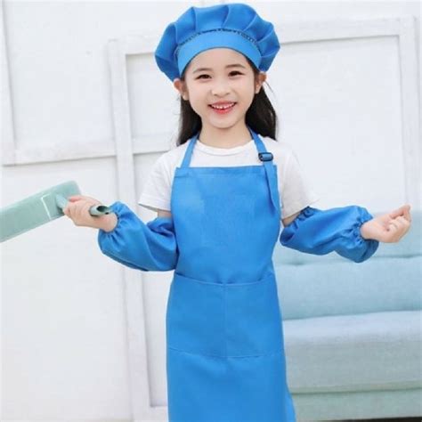 어린이 키즈 유치원 어린이집 방수 앞치마 요리사 모자 세트 티몬