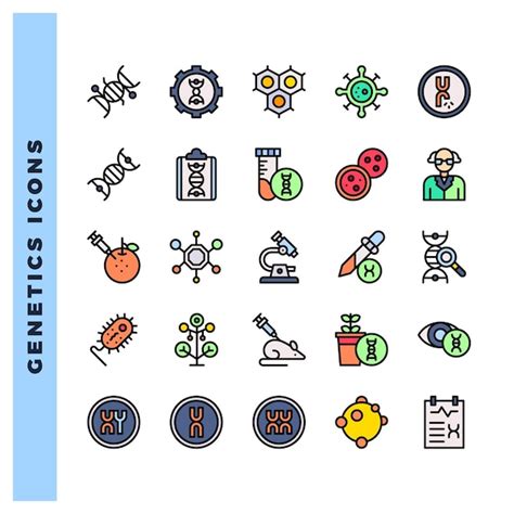 Premium Vector 15 Genetics Lineal Color Icon Pack Vector Illustration