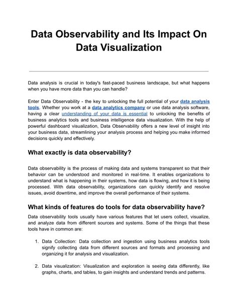 PPT Data Observability And Its Impact On Data Visualization PowerPoint Presentation ID 11991114