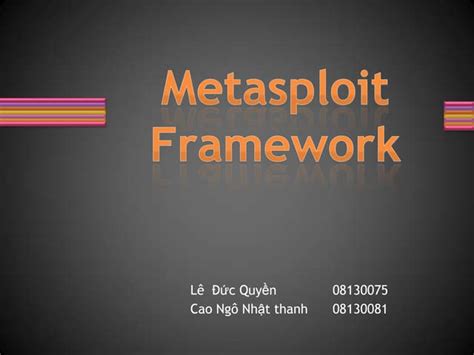 Metaploit Framework Ppt