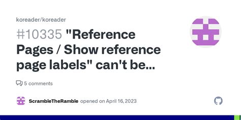 Reference Pages Show Reference Page Labels Cant Be Disabled As
