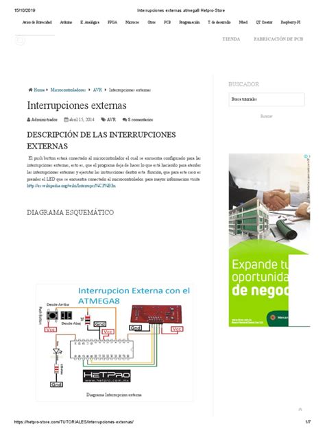 Interrupciones Externas Atmega8 Hetpro Store Pdf Microcontrolador