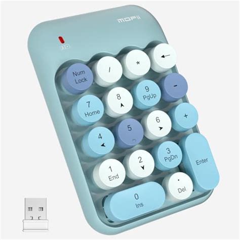 Amazon Com MOFII Wireless Number Pads Blue Numeric Keypad 18 Keys USB 2 4G Round Keycap