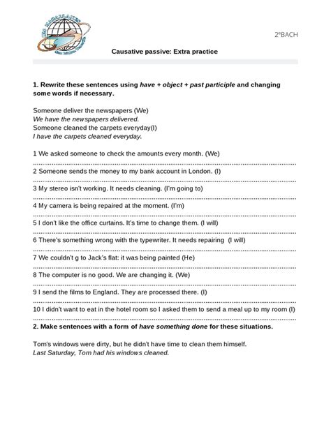 Causative Passive Exercises Pdf