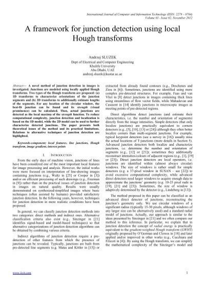 A Framework For Junction Detection Using Local Hough Transforms