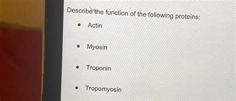 Solved Describe The Function Of The Following