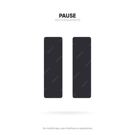 흰색 배경에 고립 된 3d 일시 중지 아이콘 푸시 버튼 Ui Ux에 대한 멀티미디어 중지 노래 끝 기호 프리미엄 벡터