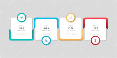 현대 다채로운 인포 그래픽 단계 무료 벡터