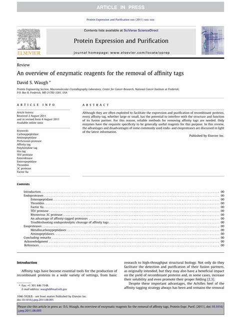 Pdf An Overview Of Enzymatic Reagents For The Removal Of Wolfson Huji Ac Il Purification